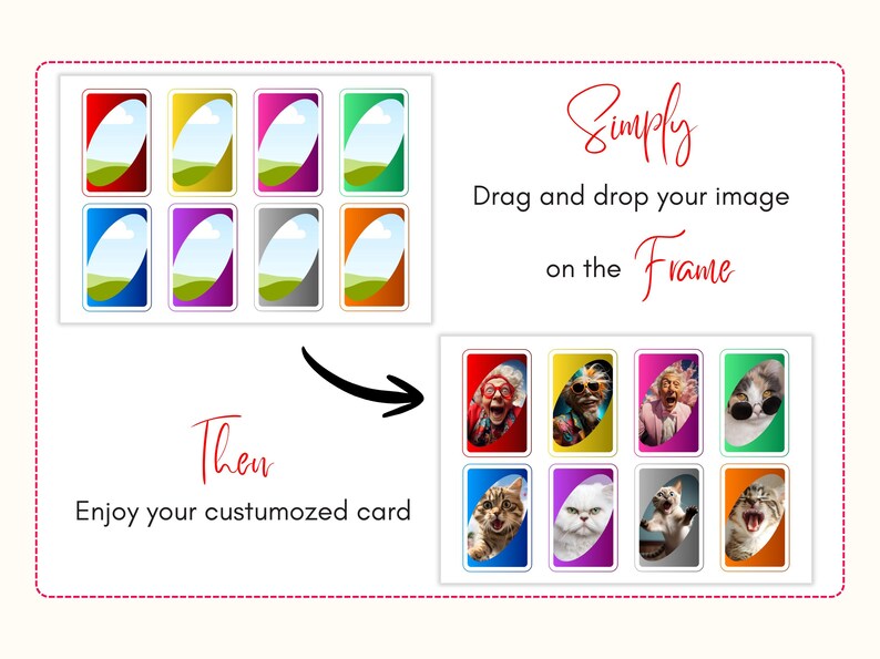 Editable Uno Card Template, Canva Playing Card Template, Customizable ...