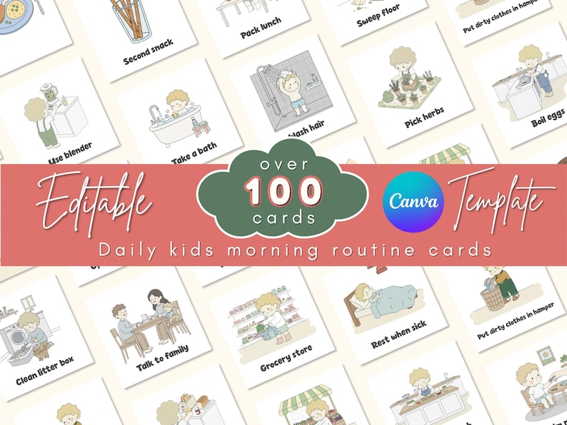Daily Routine Cards Visual Schedule Toddler Routine Chore Chart Daily ...