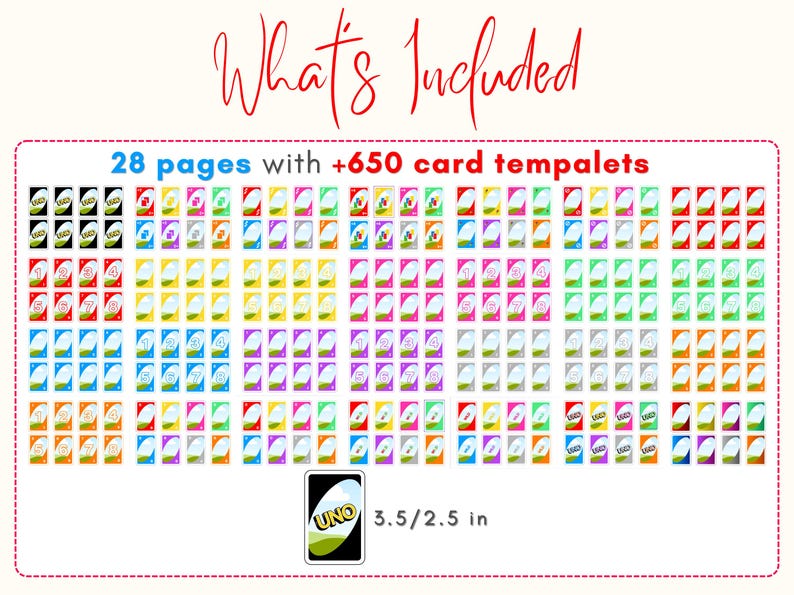 Editable Uno Card Template, Canva Playing Card Template, Customizable ...