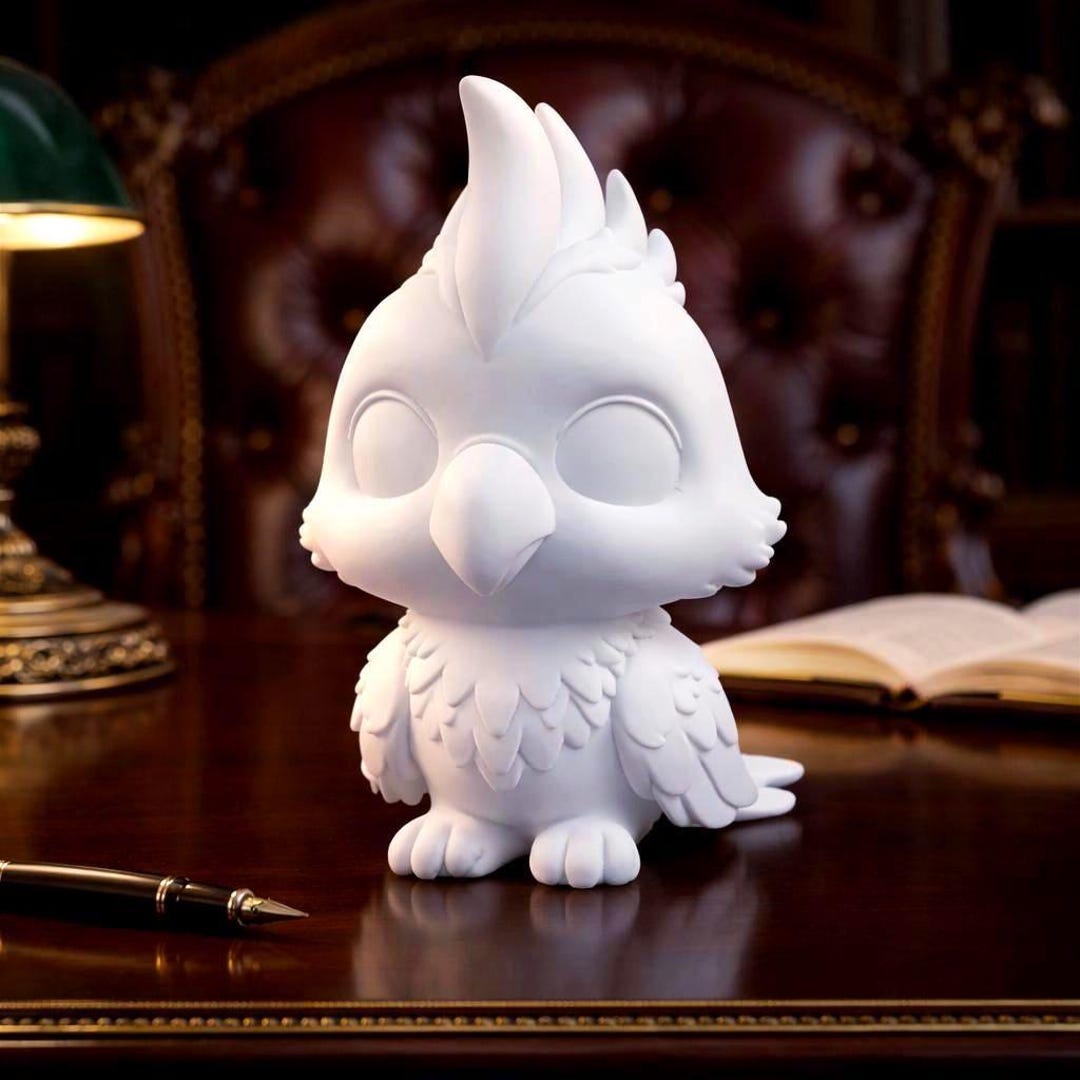 Cockatoo Figurine Big Head Chibi 3D Bird Print File Printable Animal ...