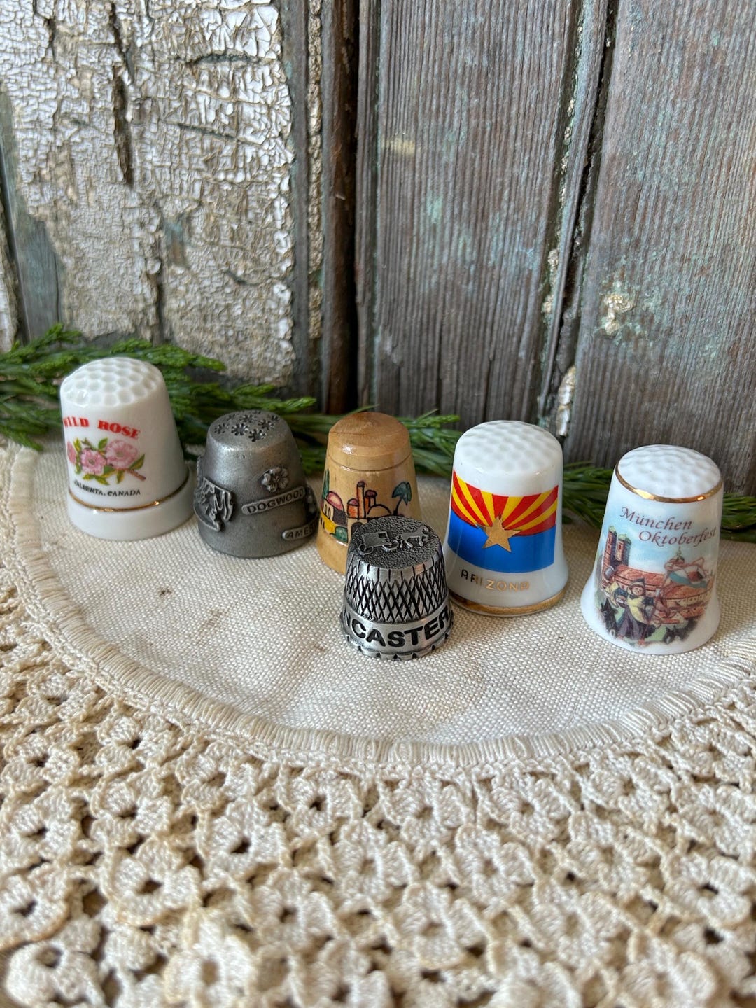 Vintage Destination Thimbles Collection, Set of 6 - Etsy