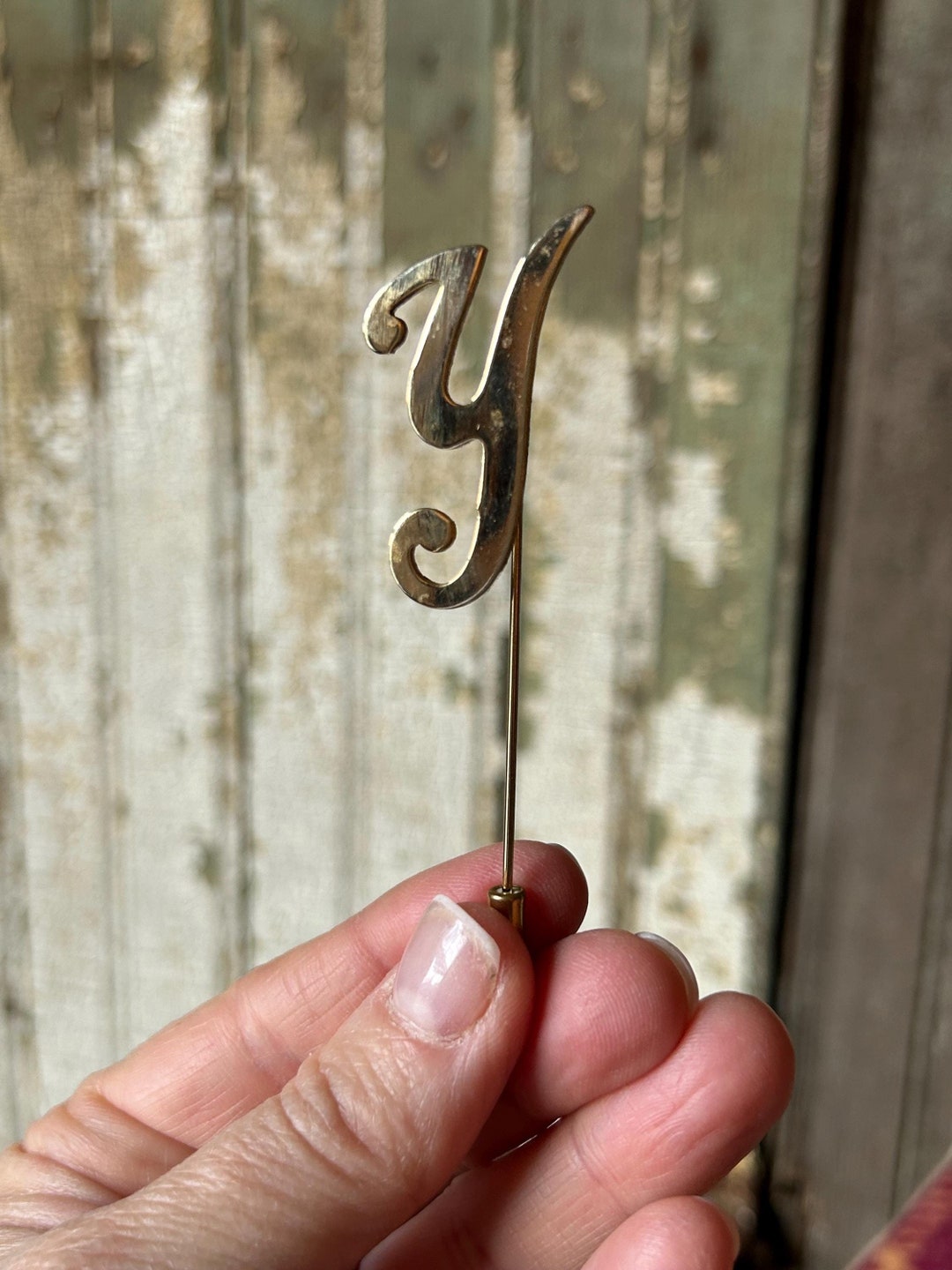 Gold Monogram Y Stick Pin, Brooch, for Your Christmas Stocking or Lapel ...