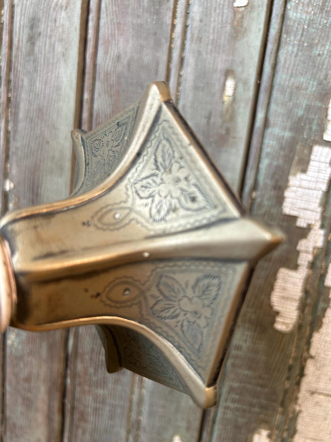Vintage Engraved Brass Candlestick, Found in England - Etsy