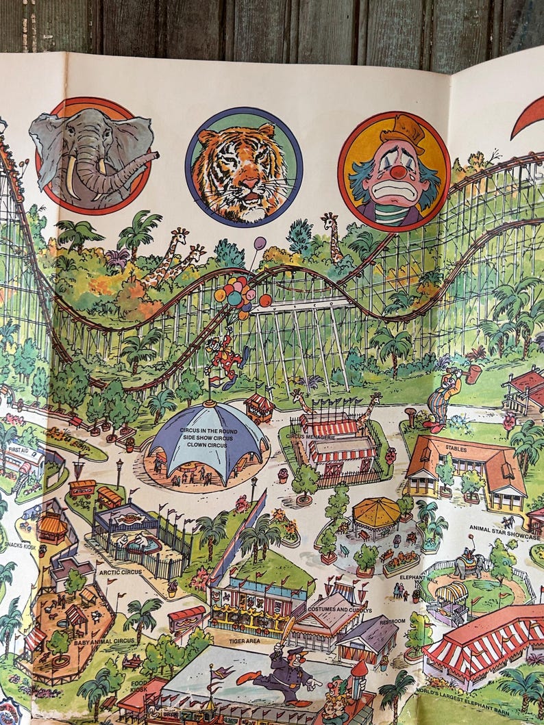 Vintage Circus Souvenir Map Poster, Ringling and Barnum Bailey Circus ...