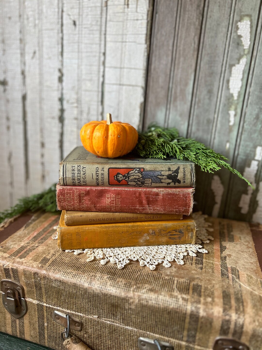 Stack of Vintage Books, Display, Rustic Decor - Etsy