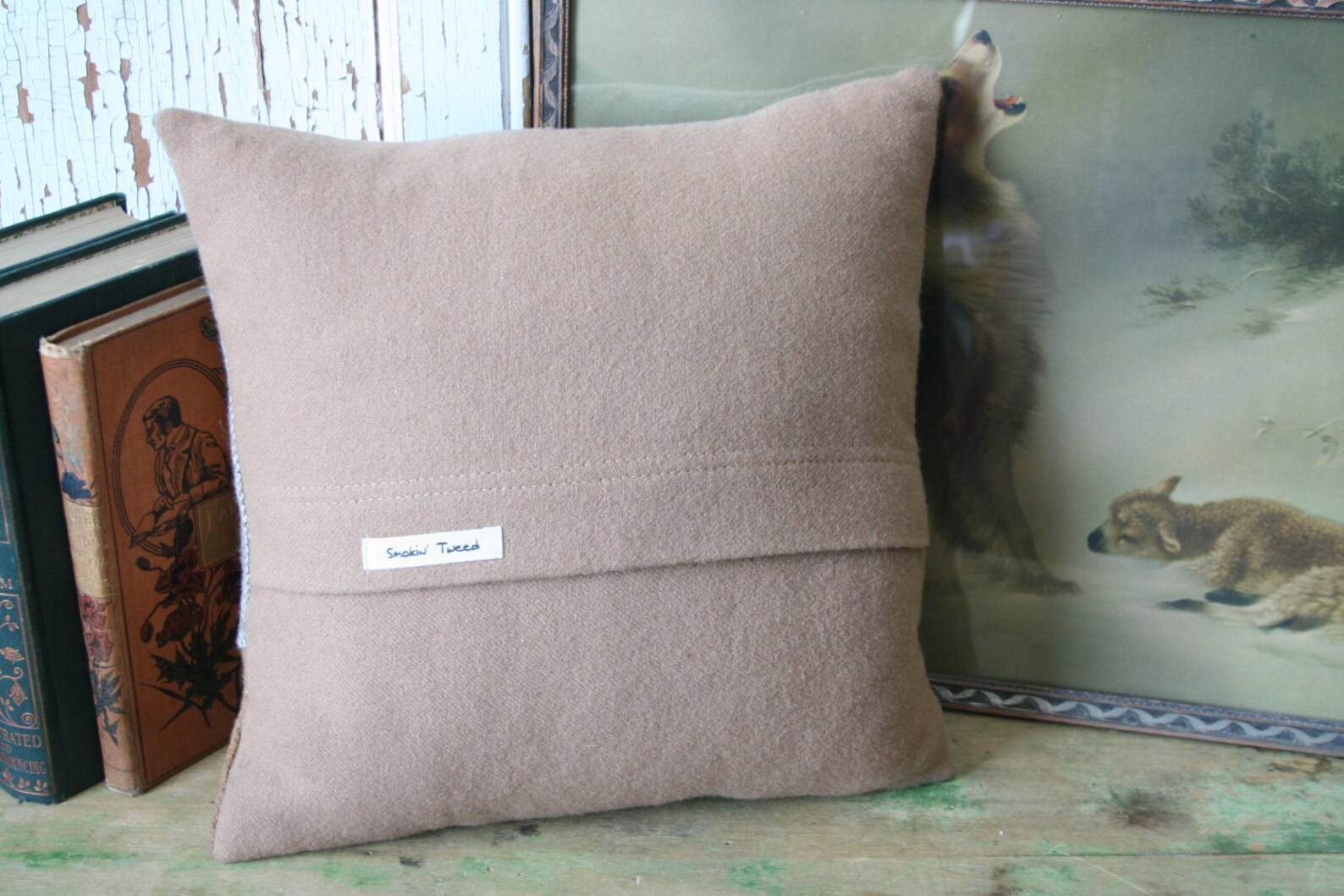Wool Tweed Patchwork PILLOW, Recycled, Handmade, Eco-friendly - Etsy