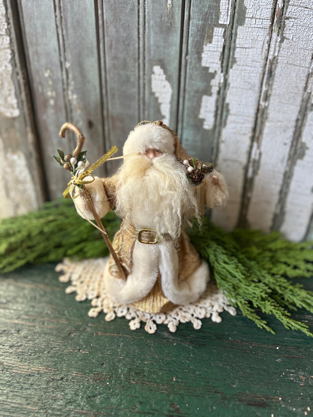 Gold Santa Claus Tree Topper, Vintage - Etsy