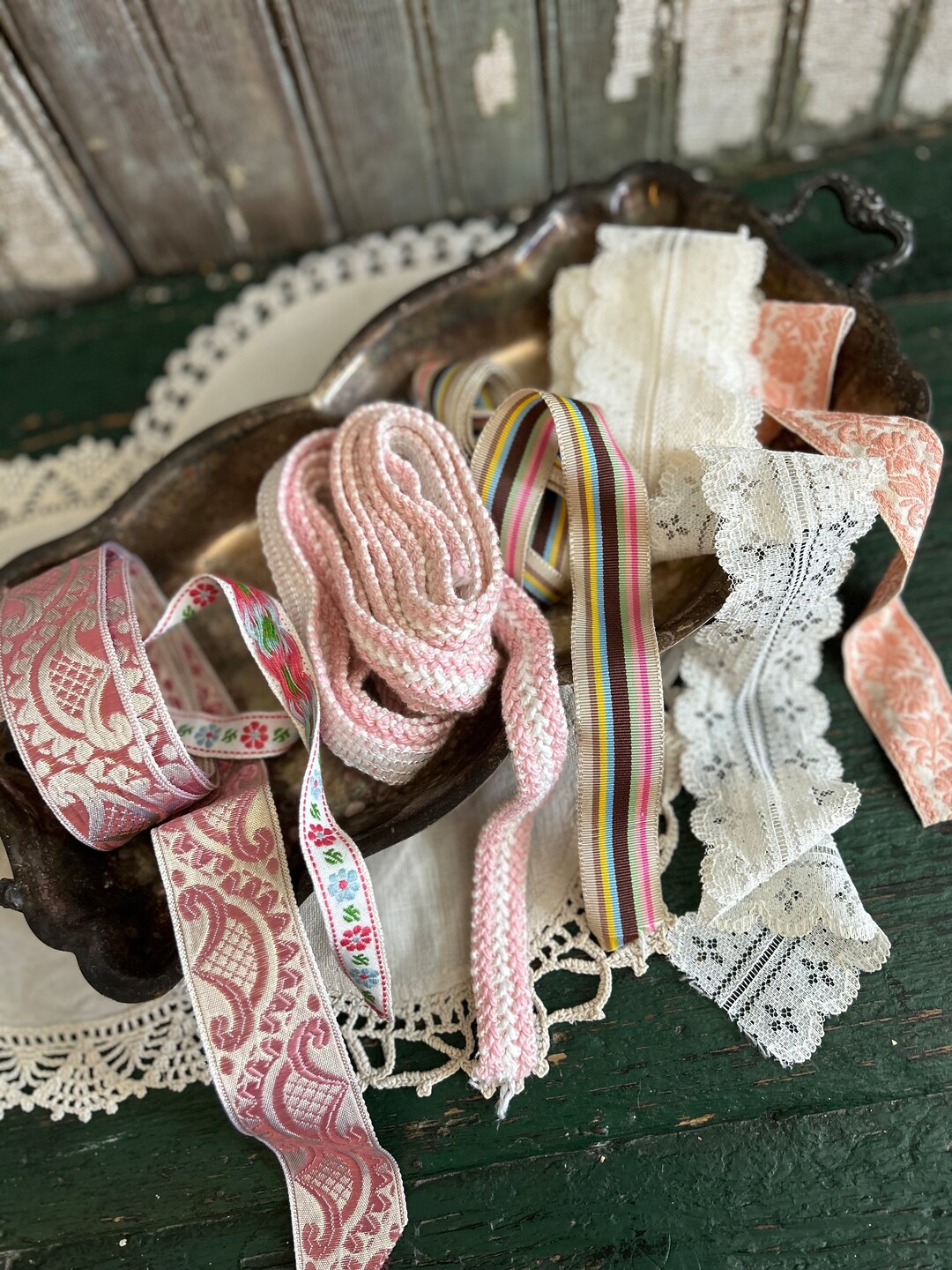 Collection of Pink Ribbons/lace - Etsy