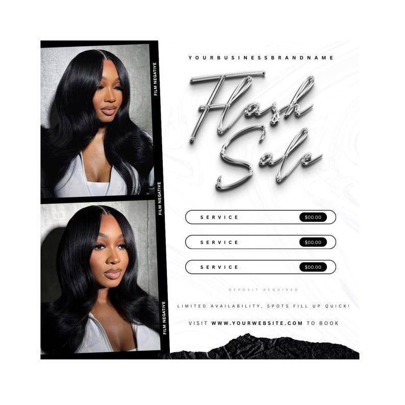 Flash Sale Luxury Premade Canva Flyer| Lash Tech, Nail Tech, Salon ...