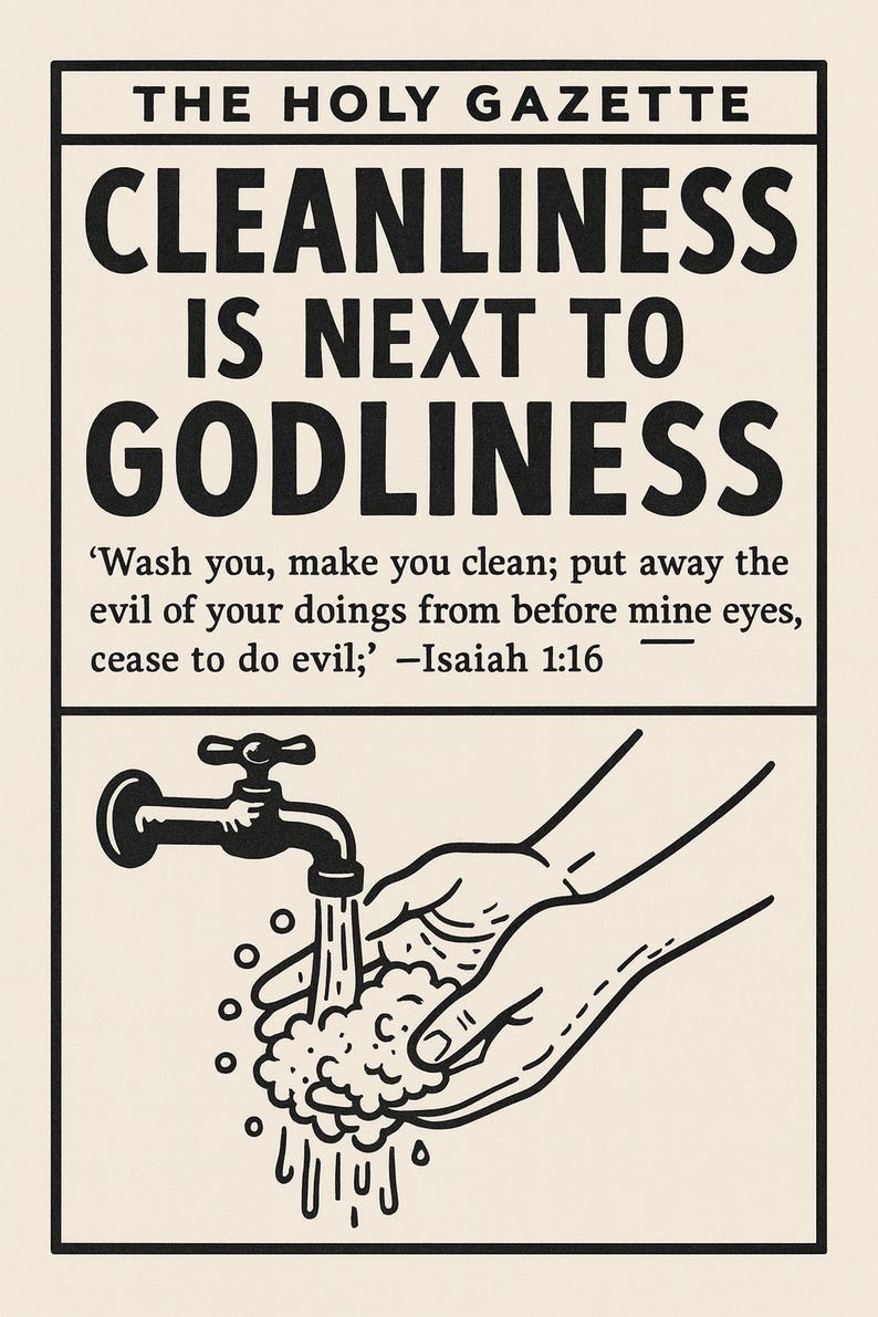 Christian Wall Art | Cleanliness is Next to Godliness | Isaiah 1:16 ...