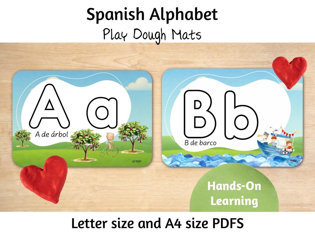 Spanish Alphabet Play Dough Mats, Preschool Hands-on Learning - Etsy