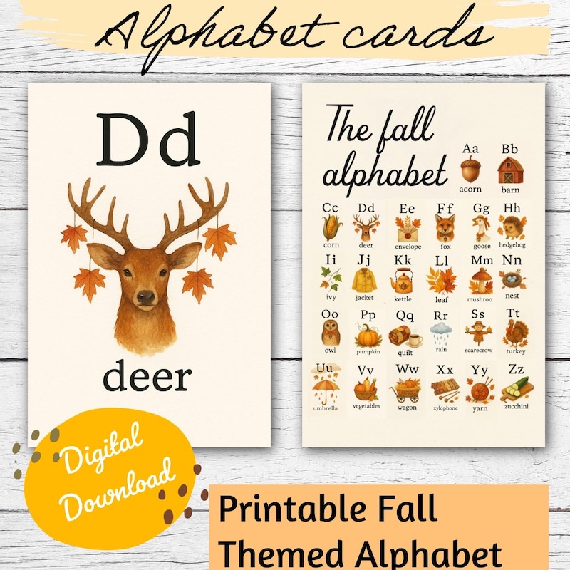 Fall Flashcards for Toddlers - Etsy