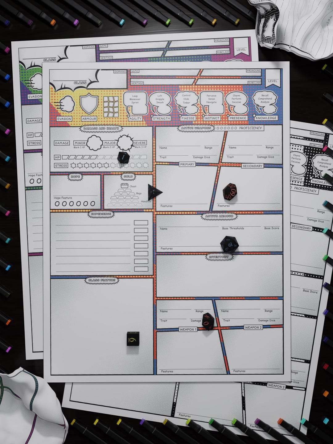Daggerheart Comic Character Sheet | Printable | Fillable PDF - Etsy