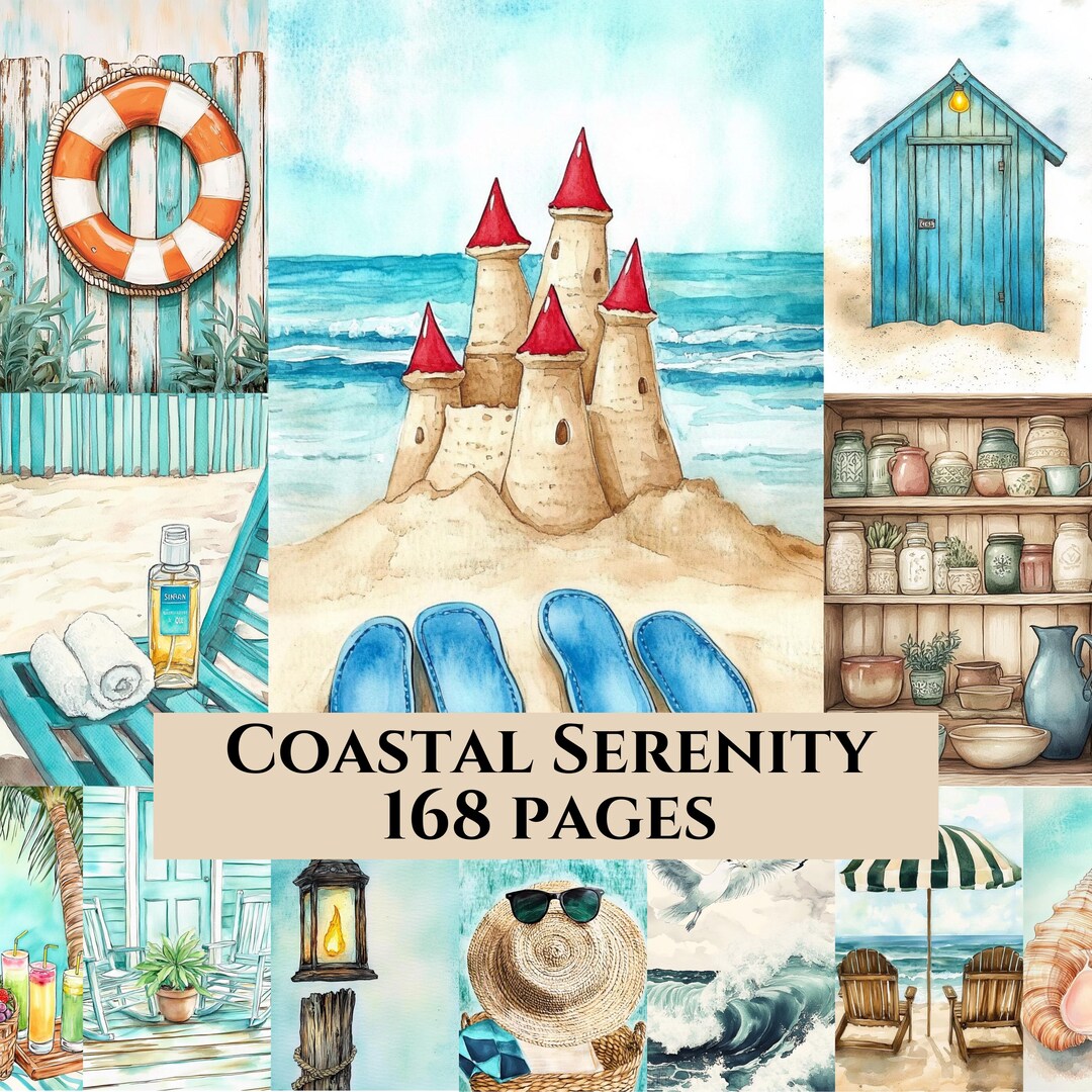 Coastal Printable Art, Ocean Art Printable, Ocean Junk Journal Kits ...