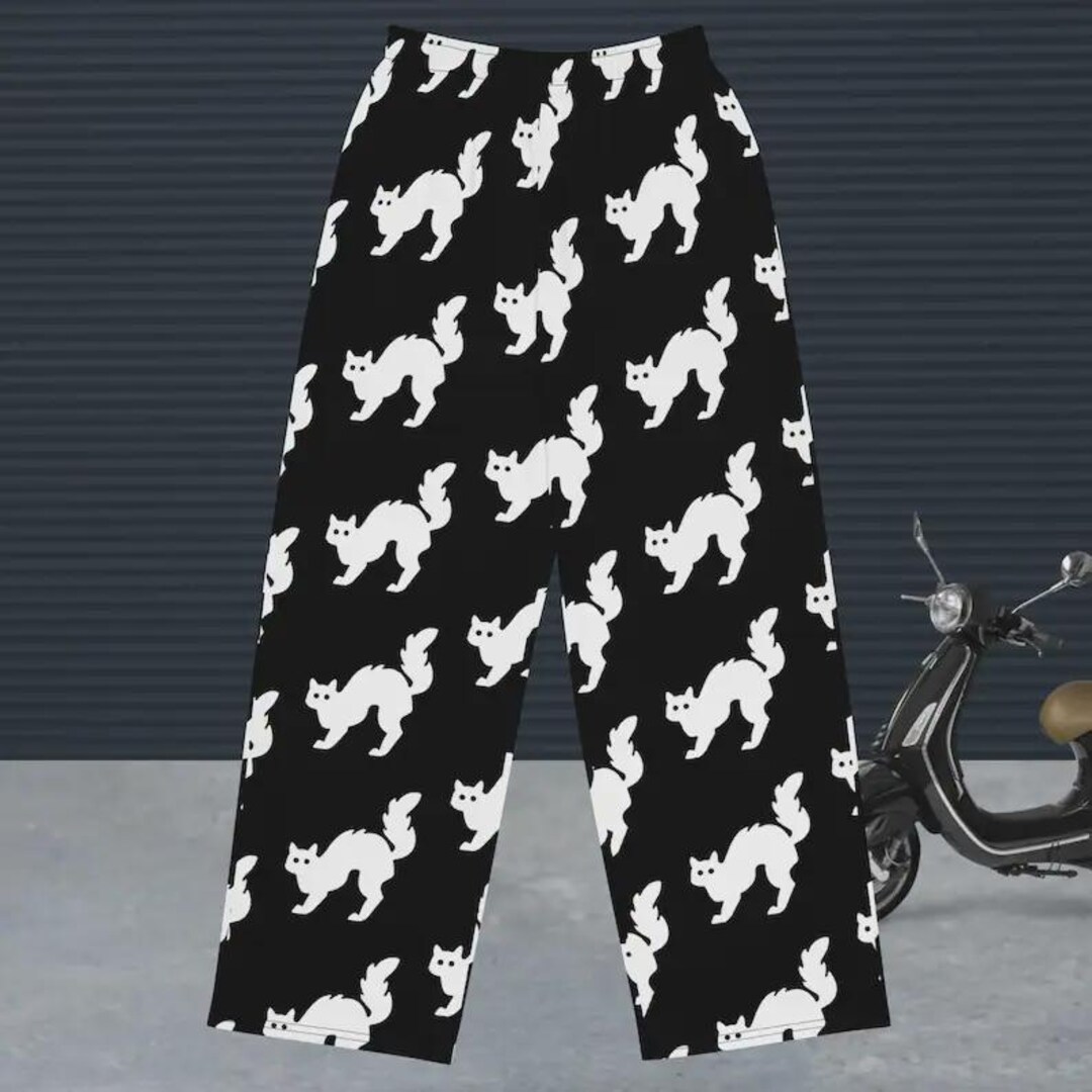 Halloween Sweatpants: Spooky Wide Leg Lounge Bottoms With Pockets - Etsy
