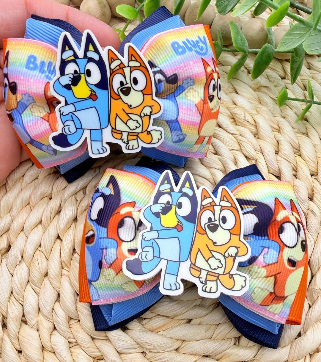 Bluey and Bingo Pony Tails Set 3” Bows With Alligator Clip - Etsy UK