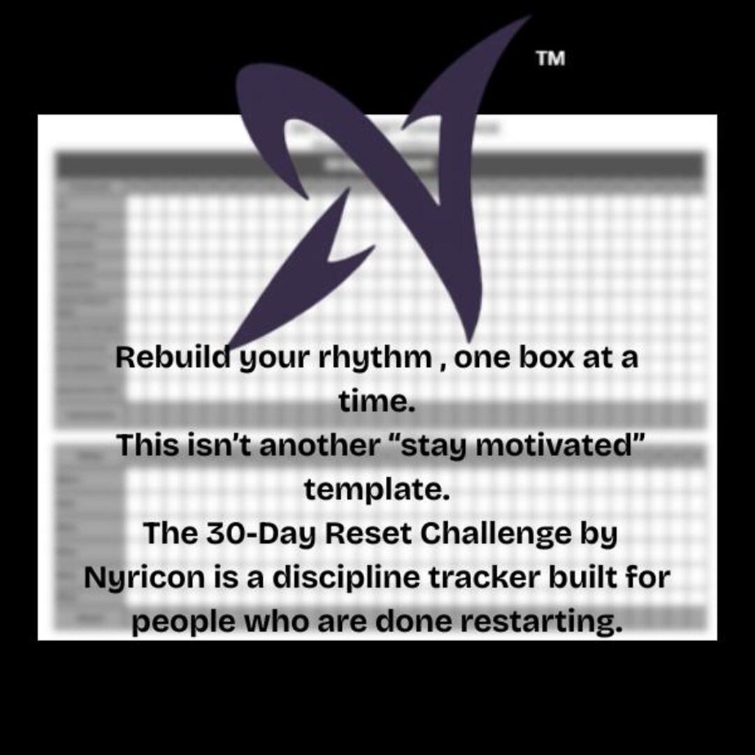 The 30-day Reset Challenge | Printable Discipline Tracker | Habit ...