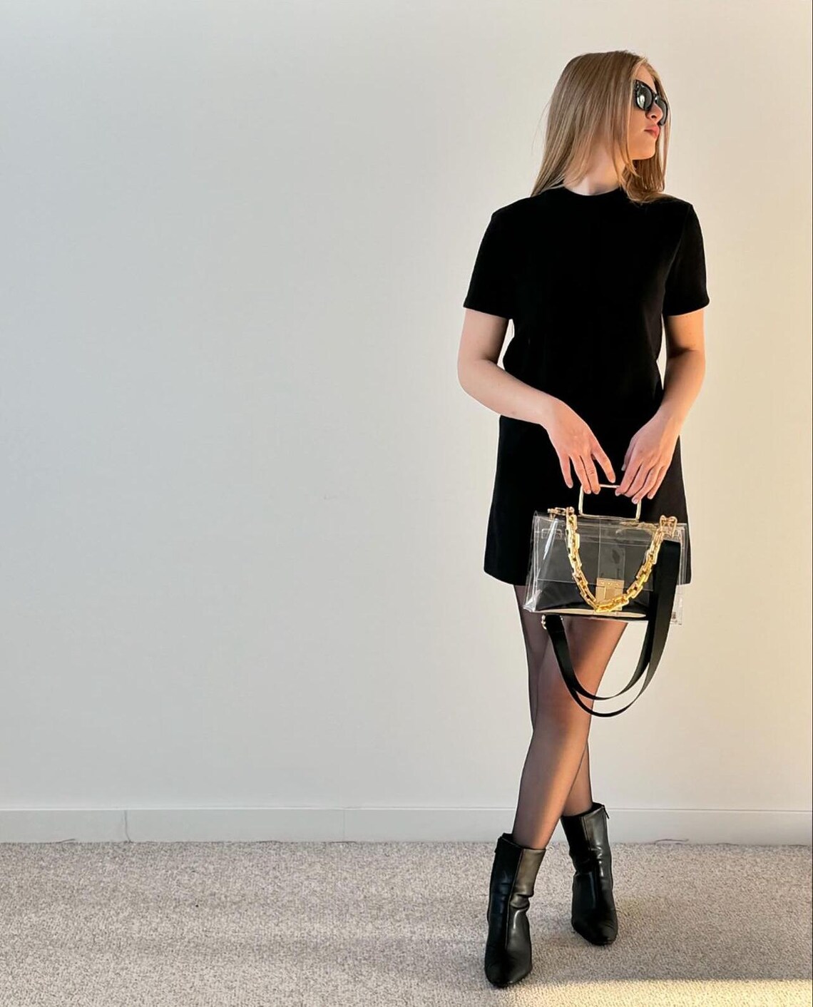 Clear Stadium Crossbody Bag, Gold Chain Purse, Customisable Initial - Etsy