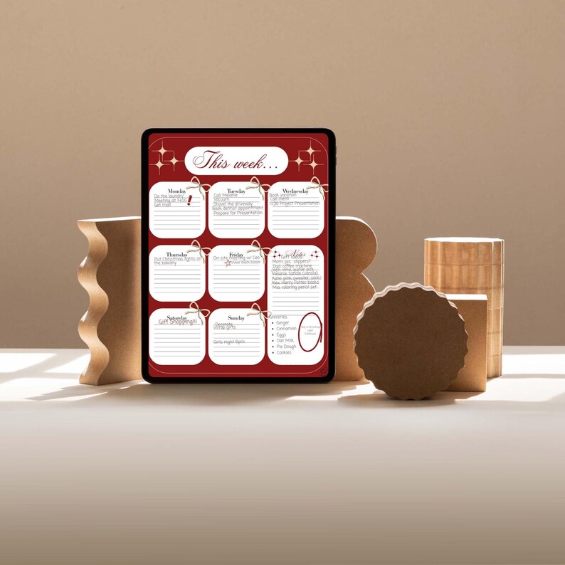 Weekly Planner in Gift (holiday Edition): Minimalist 7-day Planner ...