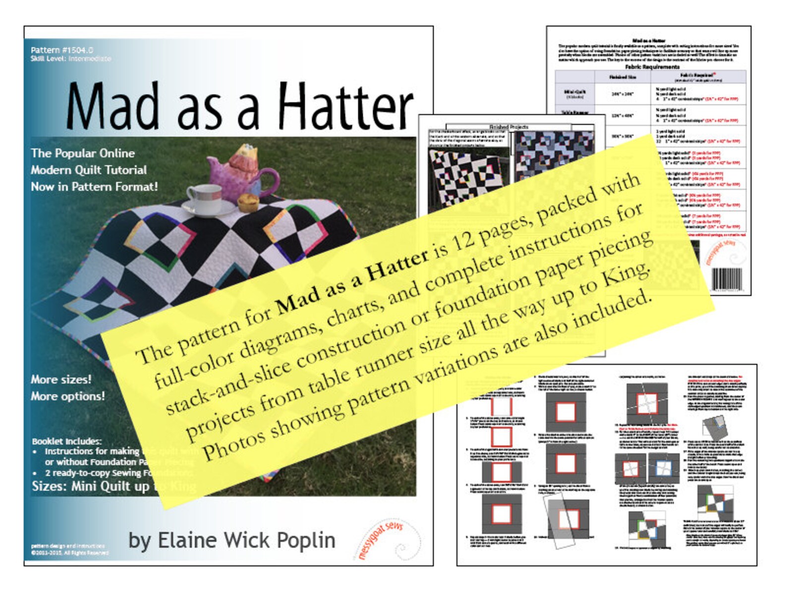 Mad as a Hatter Quilt Pattern (PDF Download) - Etsy