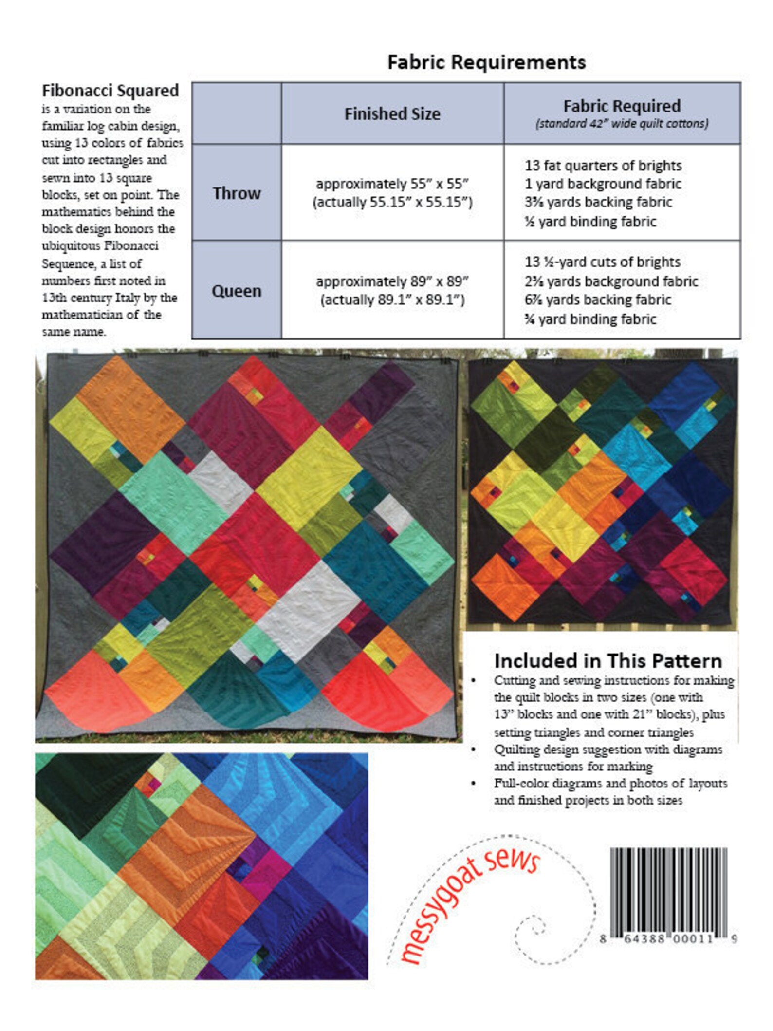 Fibonacci Squared Pattern (PDF Download) - Etsy