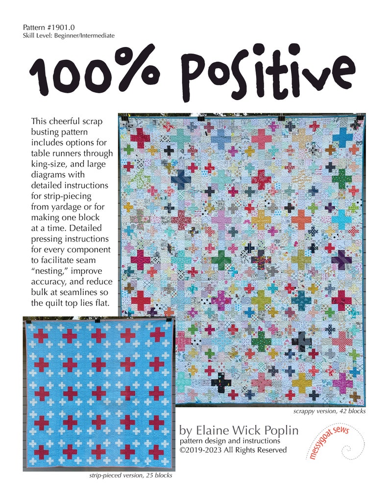 100% Positive Quilt Pattern - Etsy
