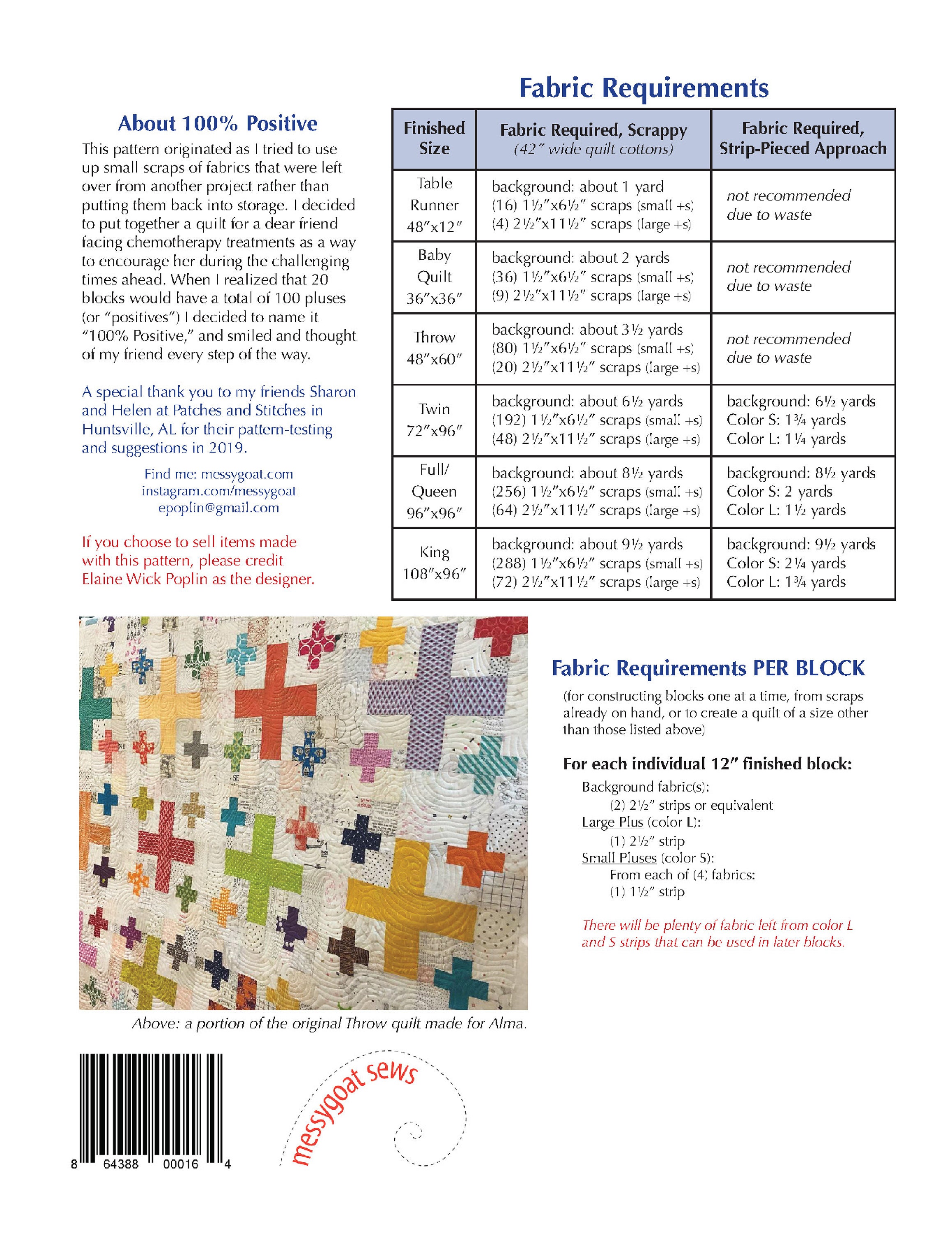 100% Positive Quilt Pattern - Etsy