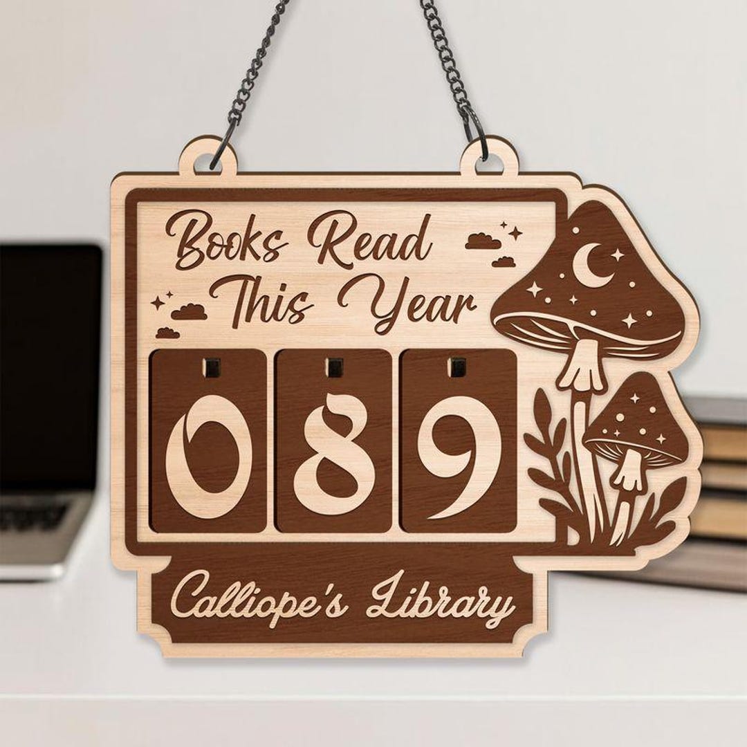 Personalized Wooden Books Read Tracker – Custom Reading Progress Sign ...
