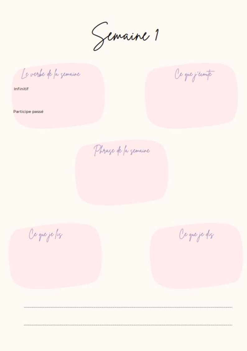 Printable French Language Learning Journal: Vocabulary, Grammar, Study ...