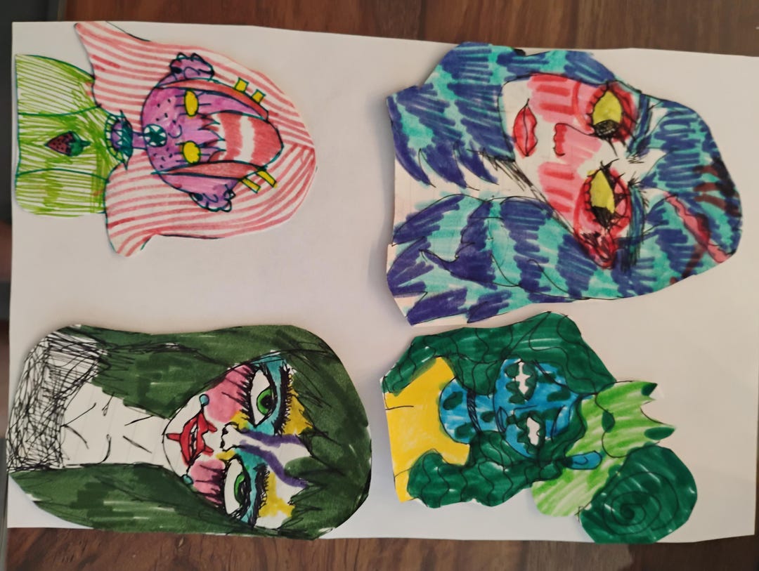 Hand Drawn and Painted Art Collages - Etsy