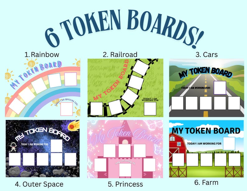 Printable Token Board | ABA Therapy Token Board | Behavior Chart for ...