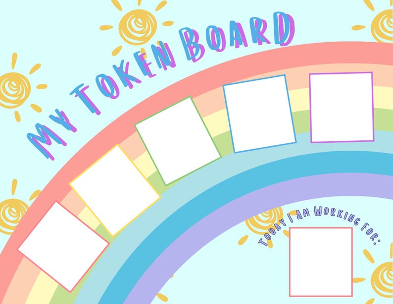 Printable Token Board | ABA Therapy Token Board | Behavior Chart for ...