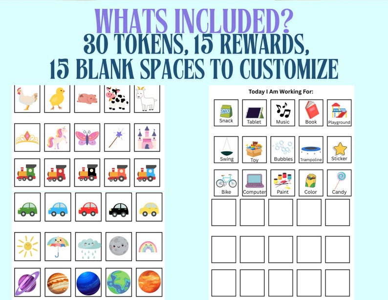 Printable Token Board | ABA Therapy Token Board | Behavior Chart for ...