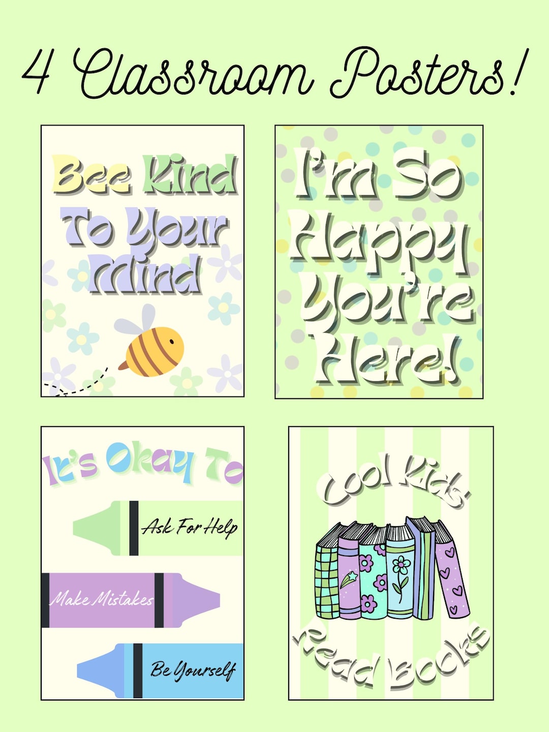 Printable Classroom Posters for Teachers & Therapists – 4 High ...