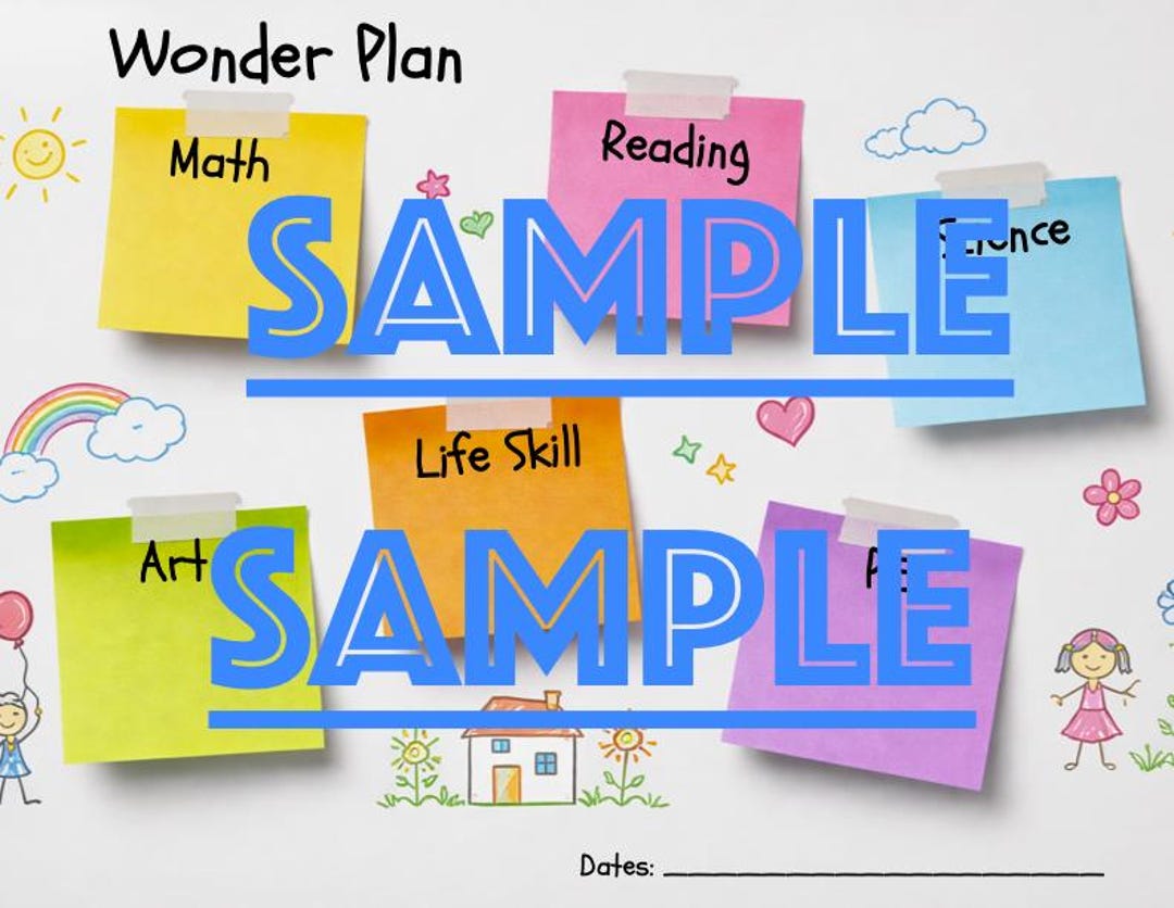 Wonder Plan (lesson Plan for Homeschool, Prek, Elementary School) - Etsy