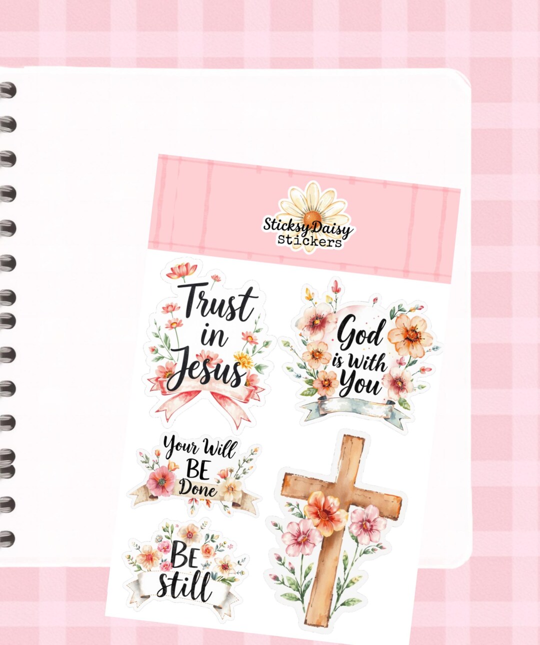 Floral Christian Sticker Sheet | Faith Journaling Stickers - Etsy