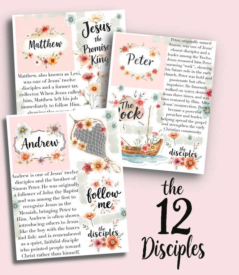 The 12 Disciples Bible Study Guide Printable | 16 Pages - Etsy