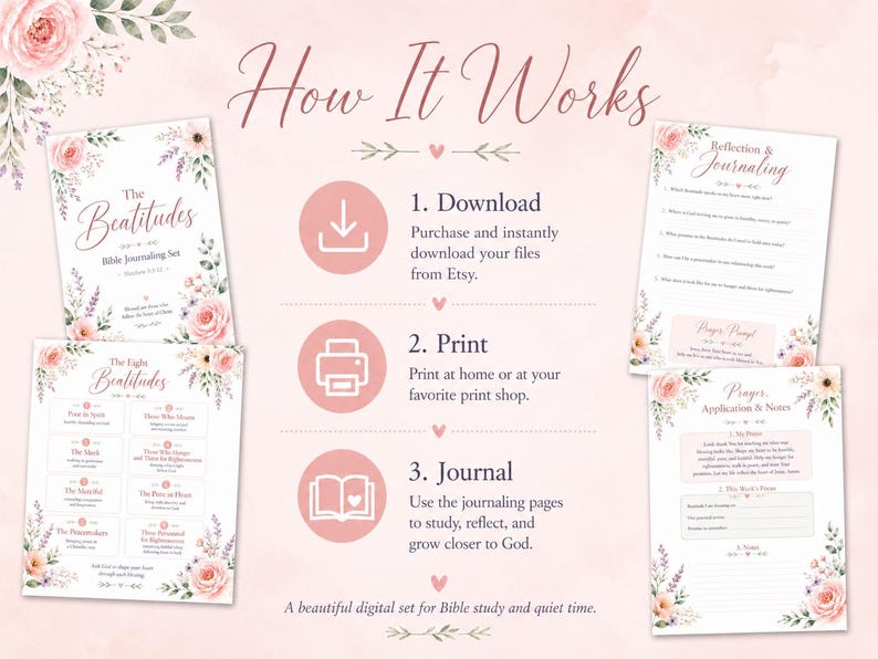 The Beatitudes Bible Journaling Set | Instant Download Printables ...
