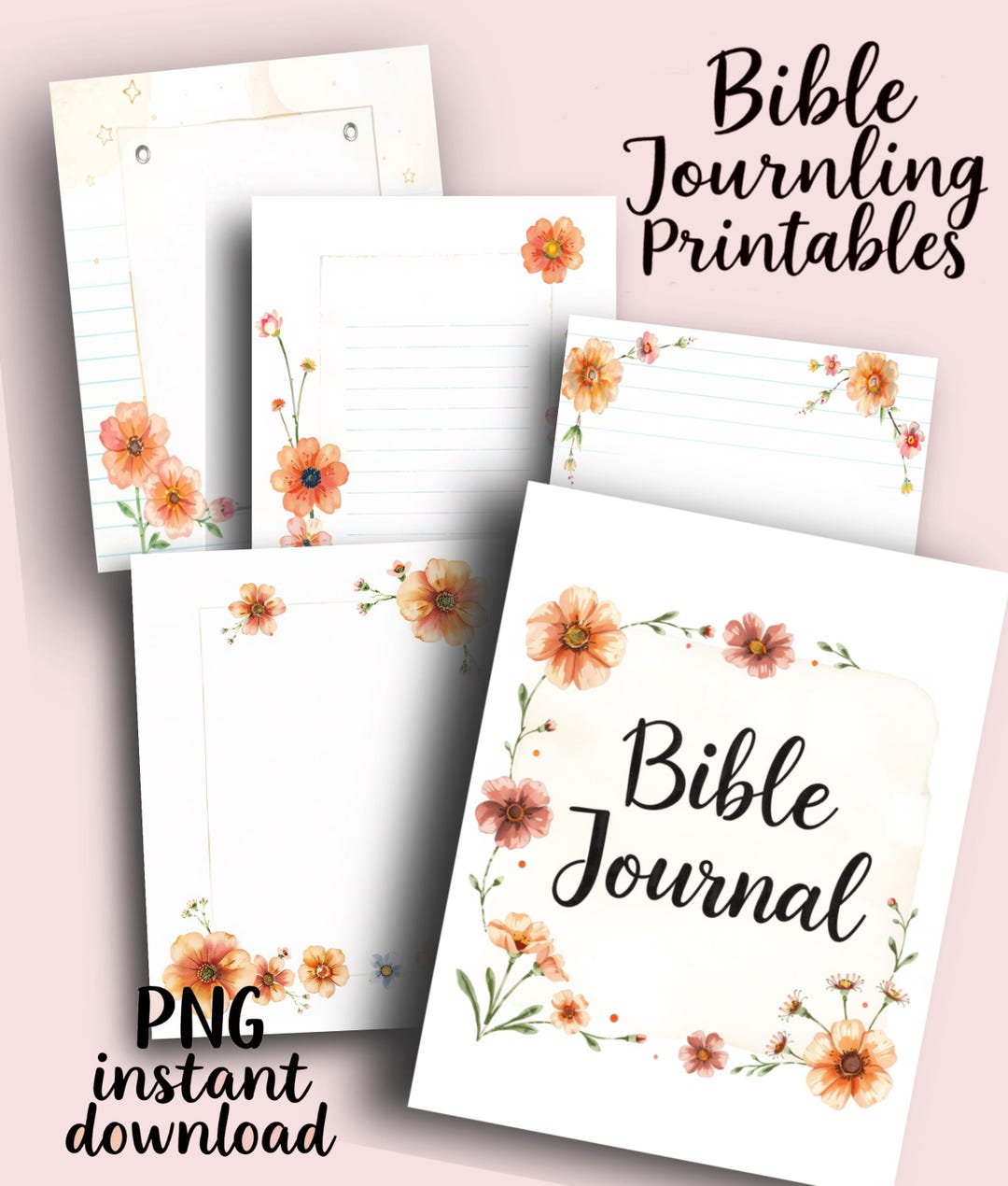 Bible Binder Cover and Papers Bible Journaling Instant Download ...
