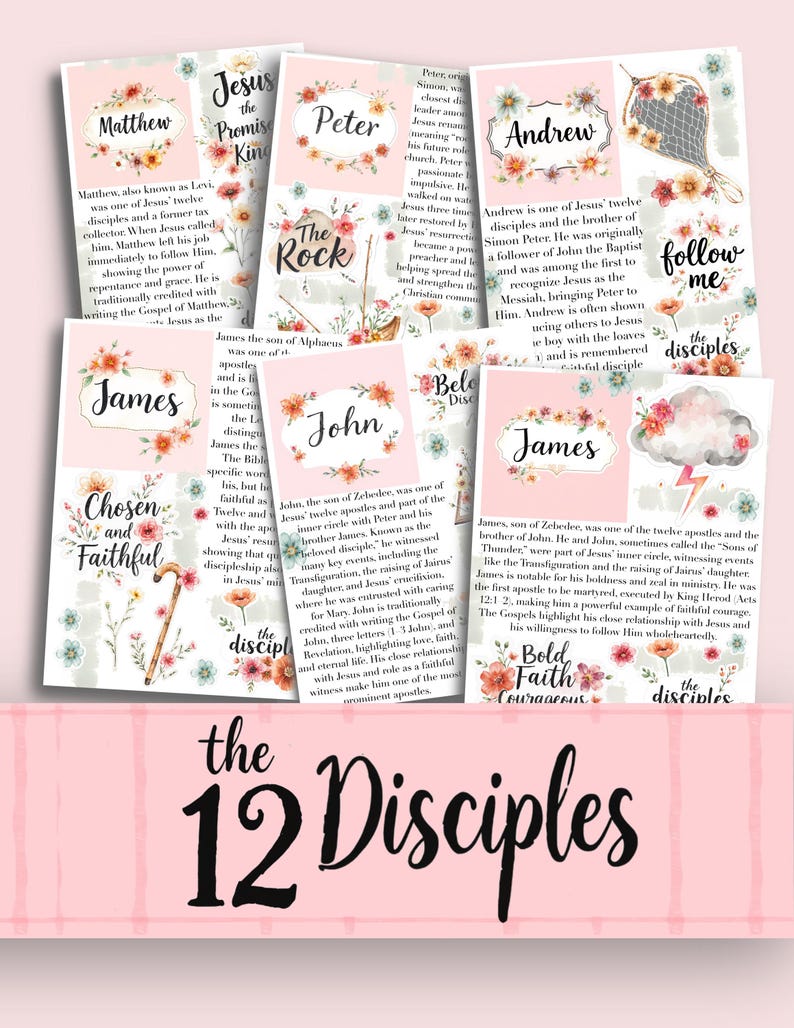The 12 Disciples Bible Study Guide Printable | 16 Pages - Etsy