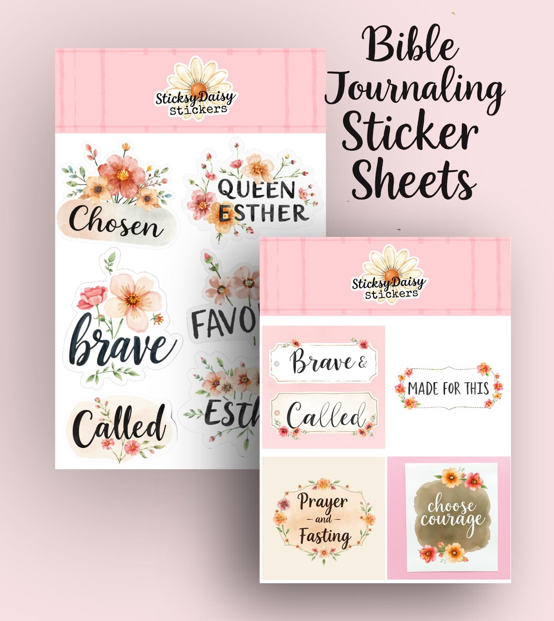Bible Book of Esther Christian Sticker Sheets | Faith Journaling ...