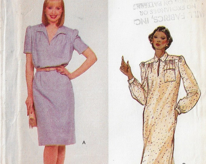 70s Womens Straight Dress With Variations Vogue Sewing Pattern 7712 ...