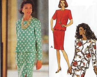 90s Style Sewing Pattern 2674 for Womens Fit and Flare Dress in 2 ...