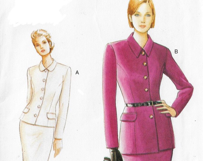 90s Vogue Sewing Pattern 9310 Womens Princess Seam Top and Pencil Skirt ...