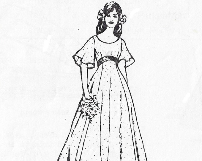 1970s Spadea Sewing Pattern 70424 Norman Hartnell Womens Empire Waist ...