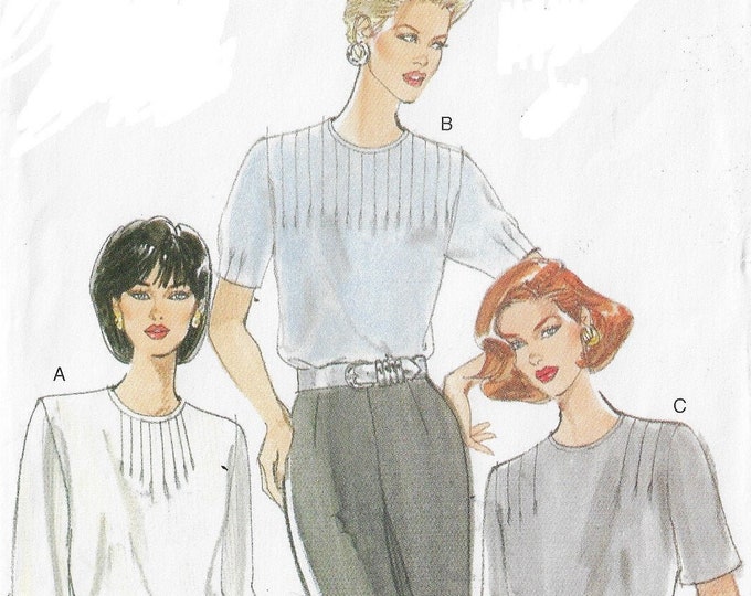 1990s Vogue Sewing Pattern 9288 Womens Set of Back Buttoned Blouses ...