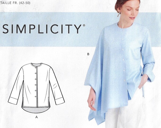 Womens Shirt With Drape Variations Button Front Simplicity Sewing ...