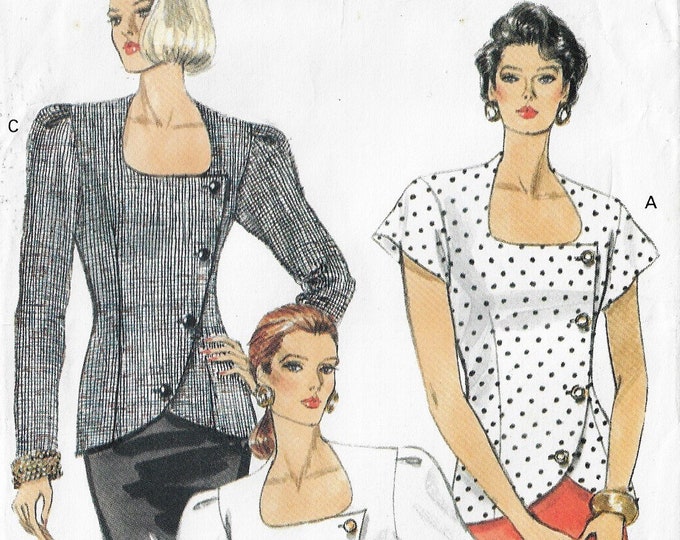 90s Womens Asymmetrical Wrap Top With Variations Vogue Sewing Pattern ...