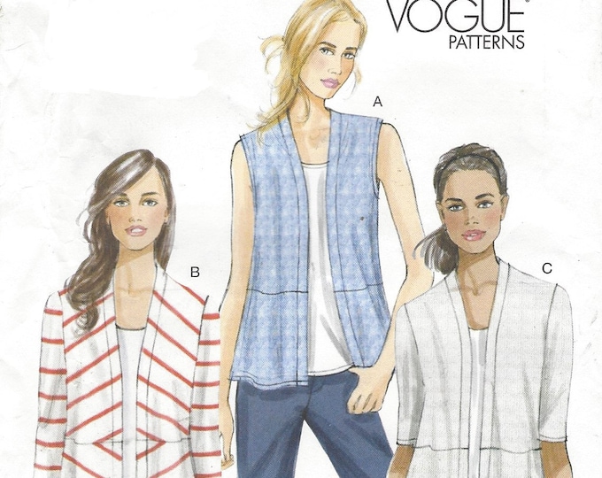 Womens Cardigans Sleeve Variations OOP Vogue Sewing Pattern V8819 Size ...