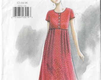 90s Womens Fit & Flare Summer Dress Vogue Sewing Pattern 8696 Size 12 ...